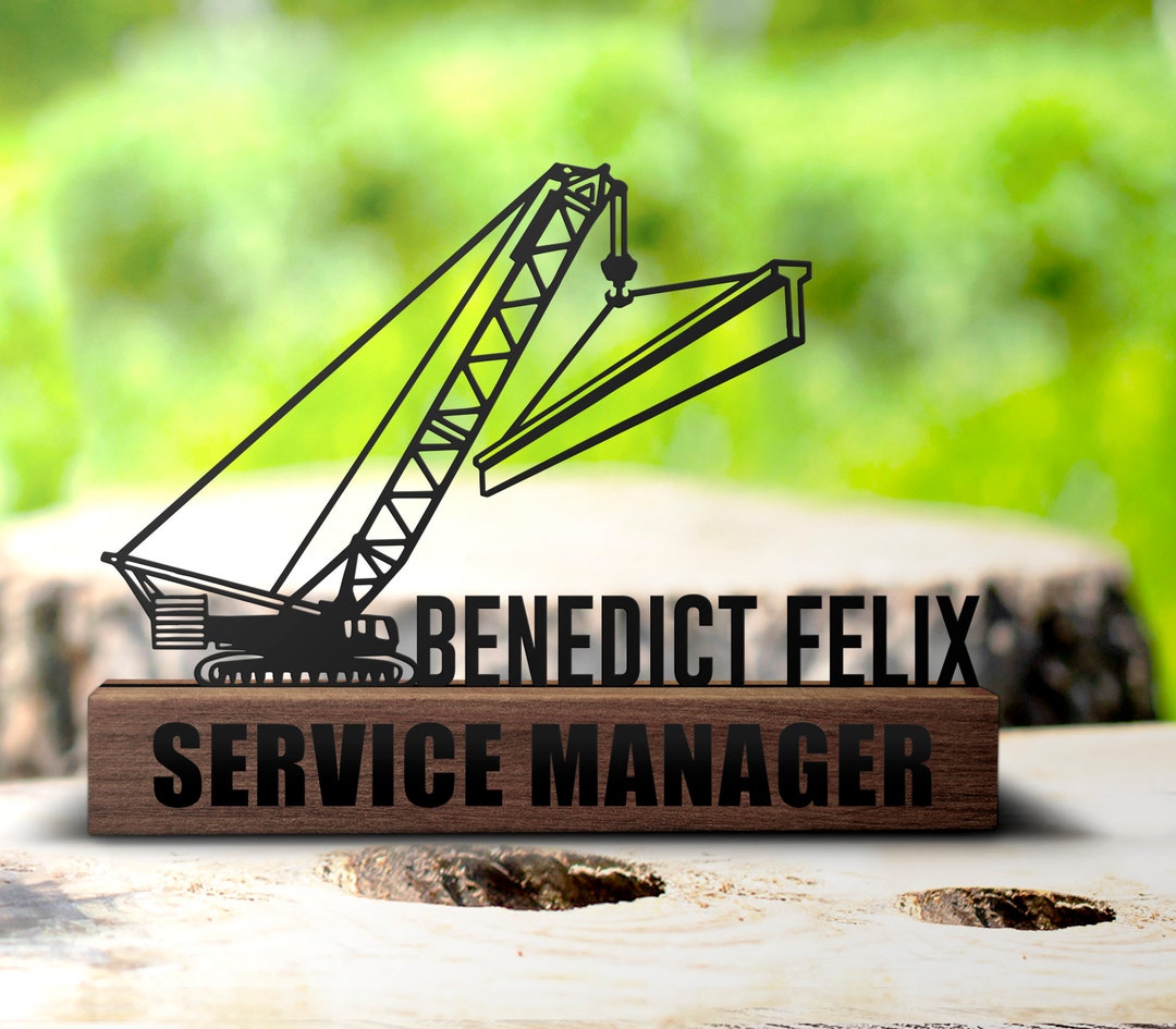 Custom Mobile Crane Driver Desk Name Plate Wedge Personalized ...