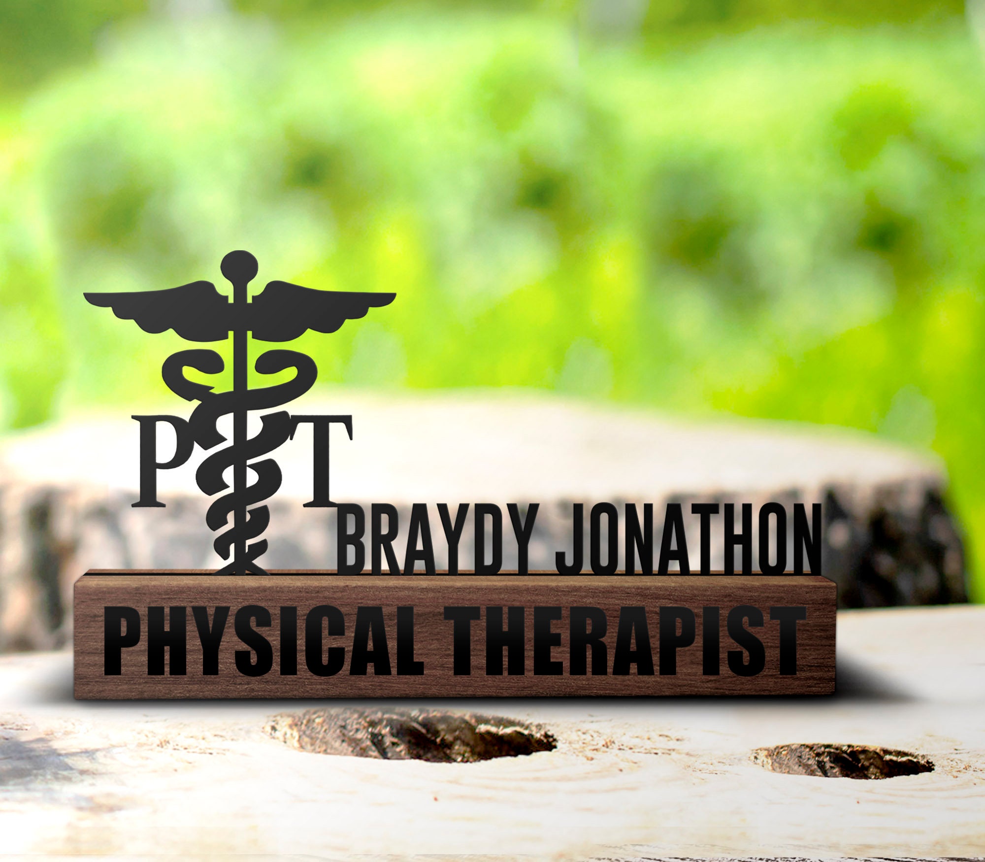 Custom Doctor of Physical Therapy Desk Name Plate Wedge Personalized ...