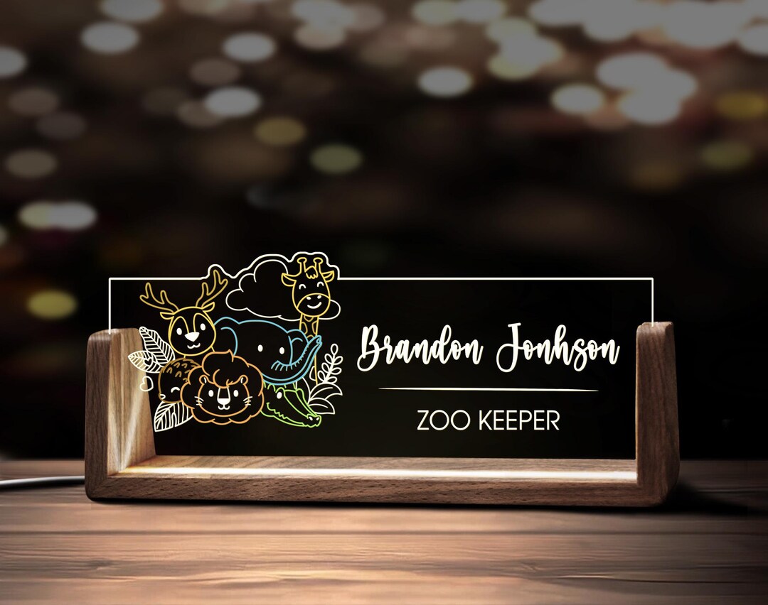 Custom Zoo Keeper Desk Name Plate Personalized Zoo Supervisor Worker ...