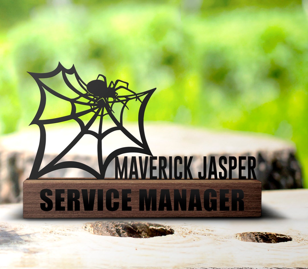 Custom Spider Desk Name Plate Wedge, Personalized Tarantula Nameplate ...