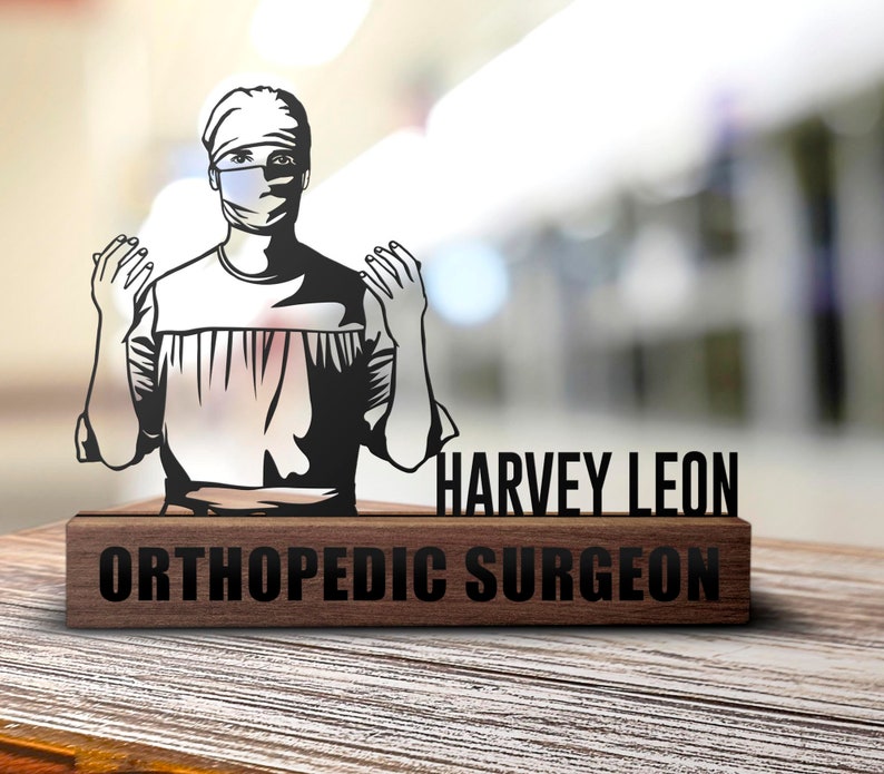 Custom Orthopedic Surgeon Desk Name Plate Wedge Personalized Bone ...