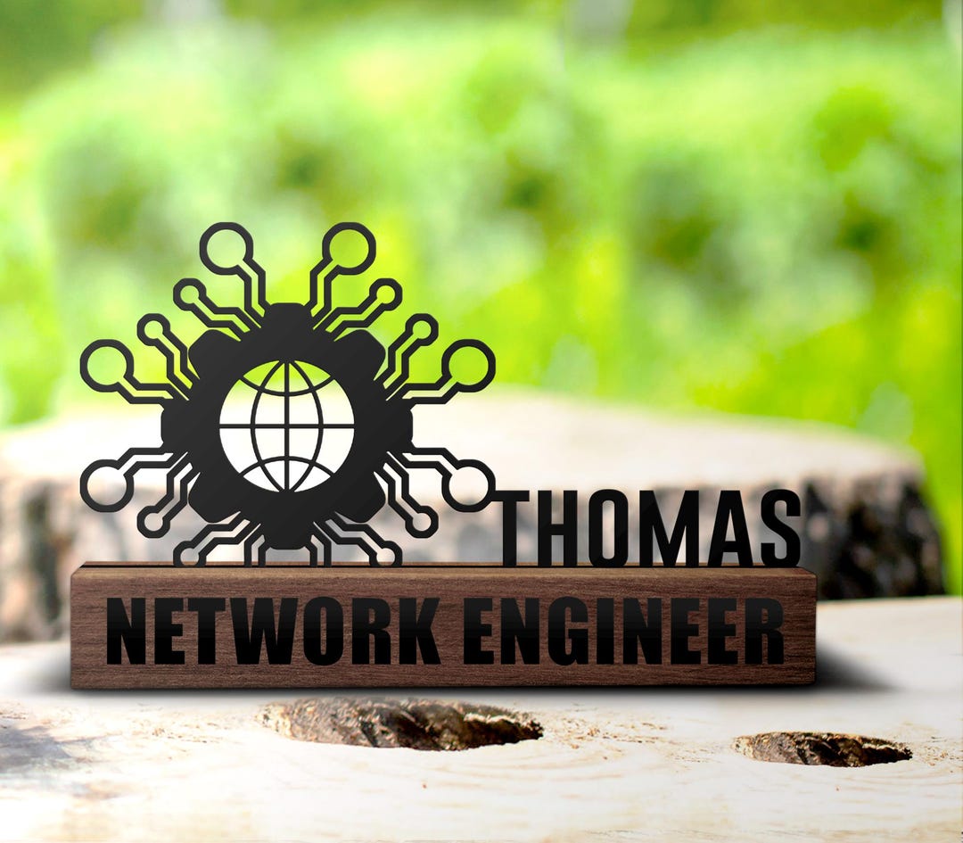 Custom Network Architect Desk Name Plate Wedge Personalized Engineer ...