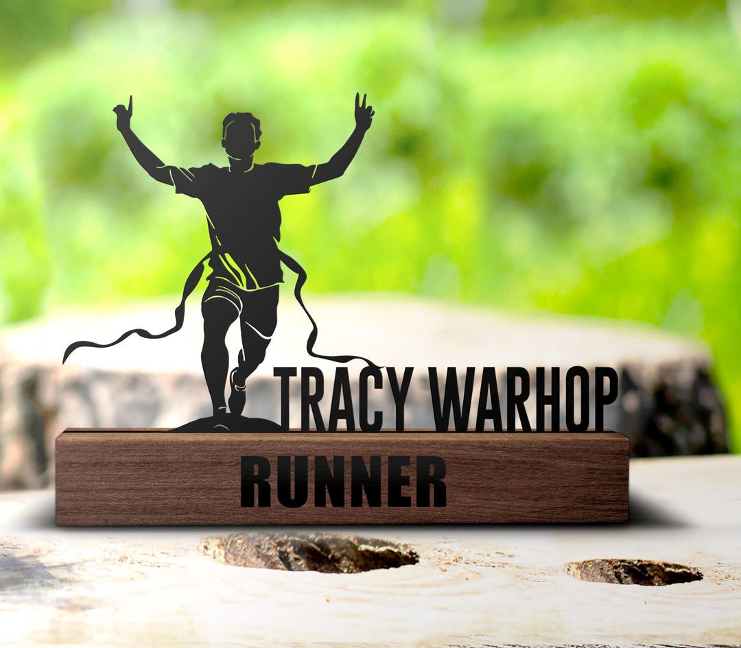 Custom Running Desk Name Plate Wedge Personalized Runner Nameplate ...
