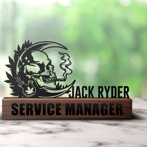 Custom Weed Desk Name Plate Wedge, Personalized Marijuana Nameplate ...