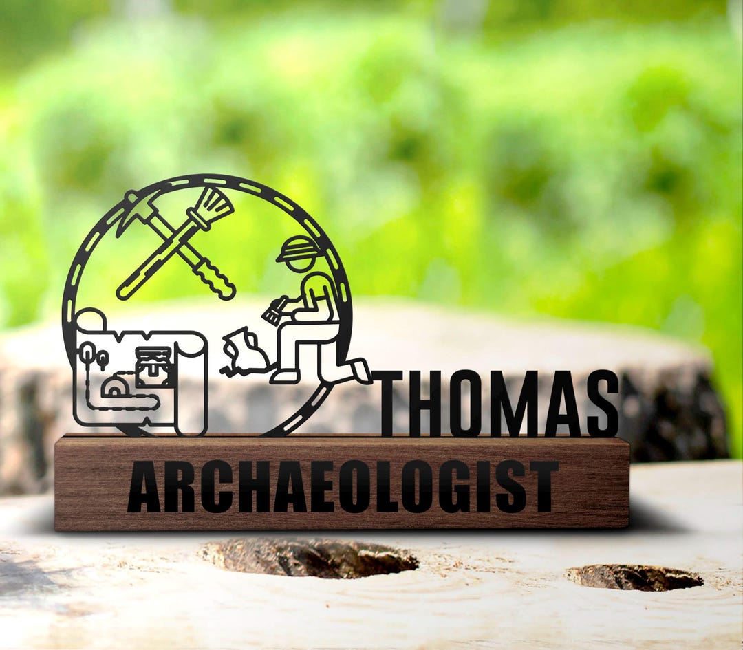 Custom Archaeologist Desk Name Plate Wedge Personalized Archaeology ...