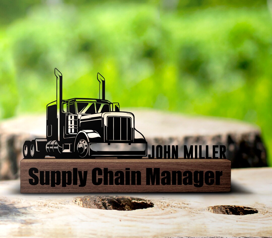 Custom Trucker Desk Name Plate Wedge Personalized Logistic Truck Driver ...