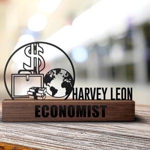 Custom Economist Desk Name Plate Wedge, Personalized Economy Adviser ...