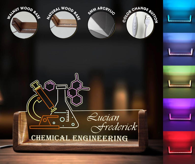 Custom Chemical Engineer Desk Name Plate Personalized Chemical Teacher ...