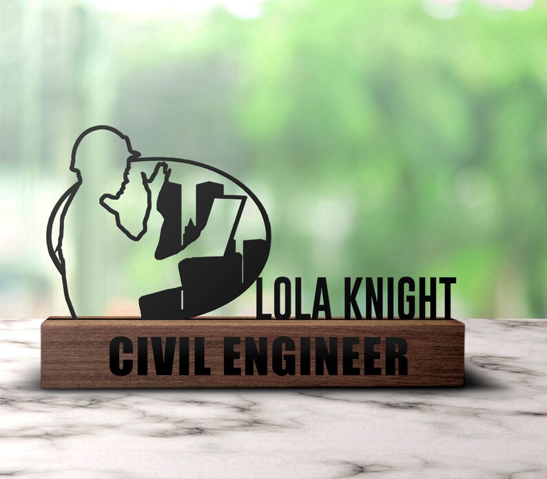 Custom Civil Engineer Desk Name Plate Wedge Personalized - Etsy