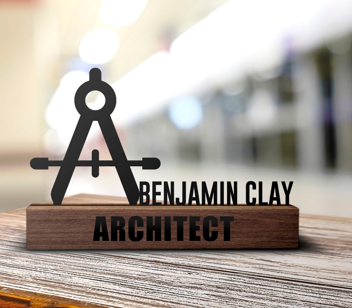 Custom Architect Desk Name Plate Wedge Personalized Architecture ...