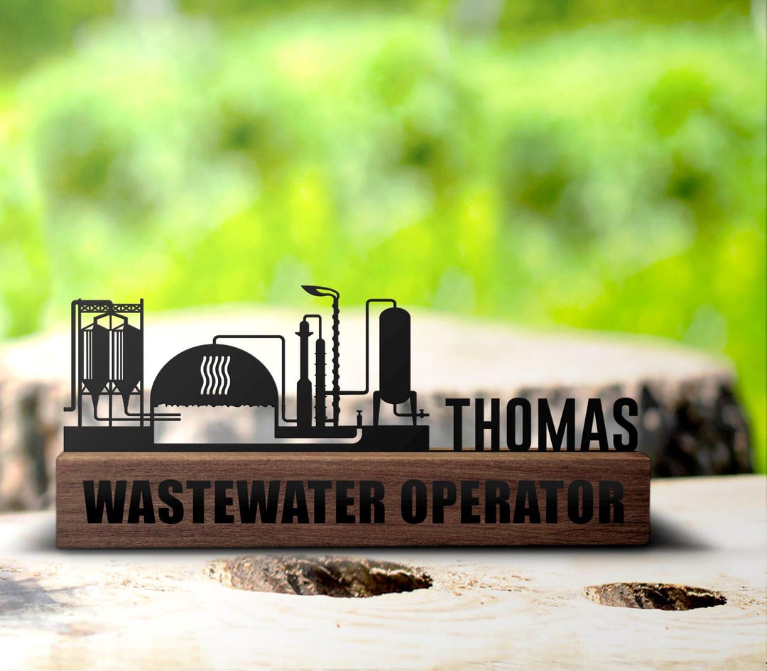 Custom Wastewater Operator Desk Name Plate Wedge Personalized ...