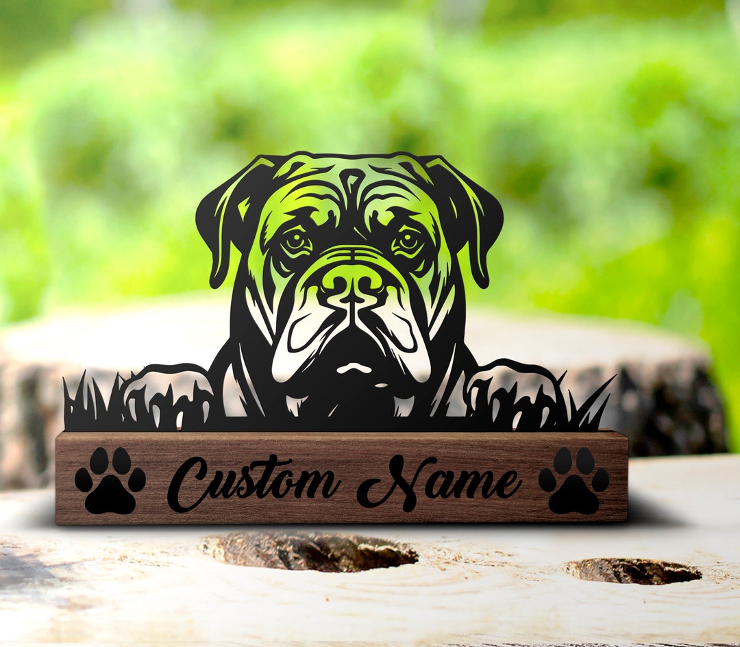 Custom Cane Corso Desk Name Plate Wedge Personalized Peeking Dog ...