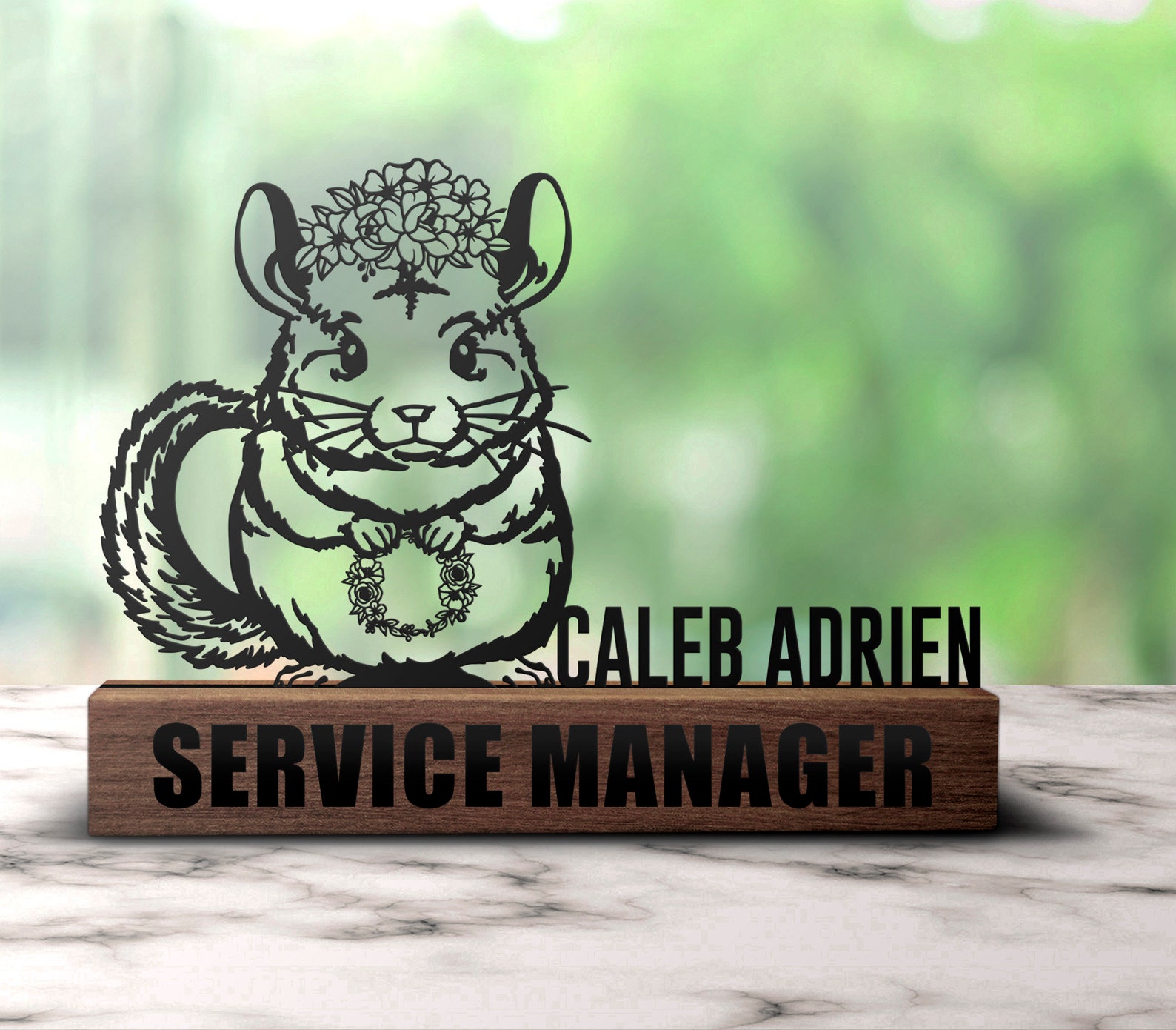 Custom Chinchilla Desk Name Plate Wedge, Personalized Chinchie Chilla ...