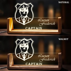 Custom Police Desk Name Plate Personalized Law Enforcementr LED Light ...