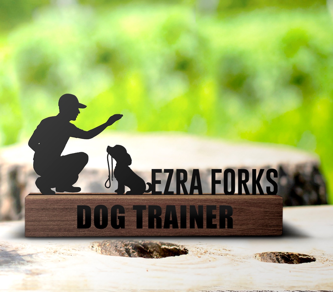Custom Dog Trainer Desk Name Plate Wedge Personalized Pet Store ...