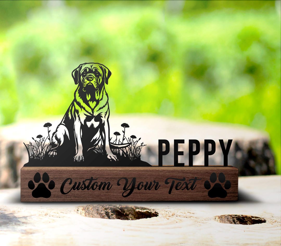 Custom English Mastiff Dog Desk Name Plate Wedge Personalized Dog Lover ...