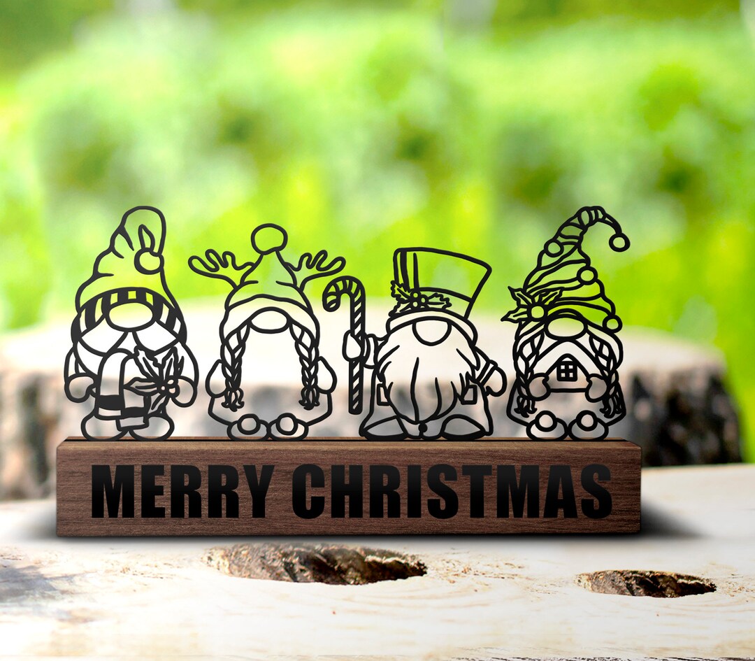 Custom Christmas Desk Name Plate Wedge Personalized Gnomes Gifts ...
