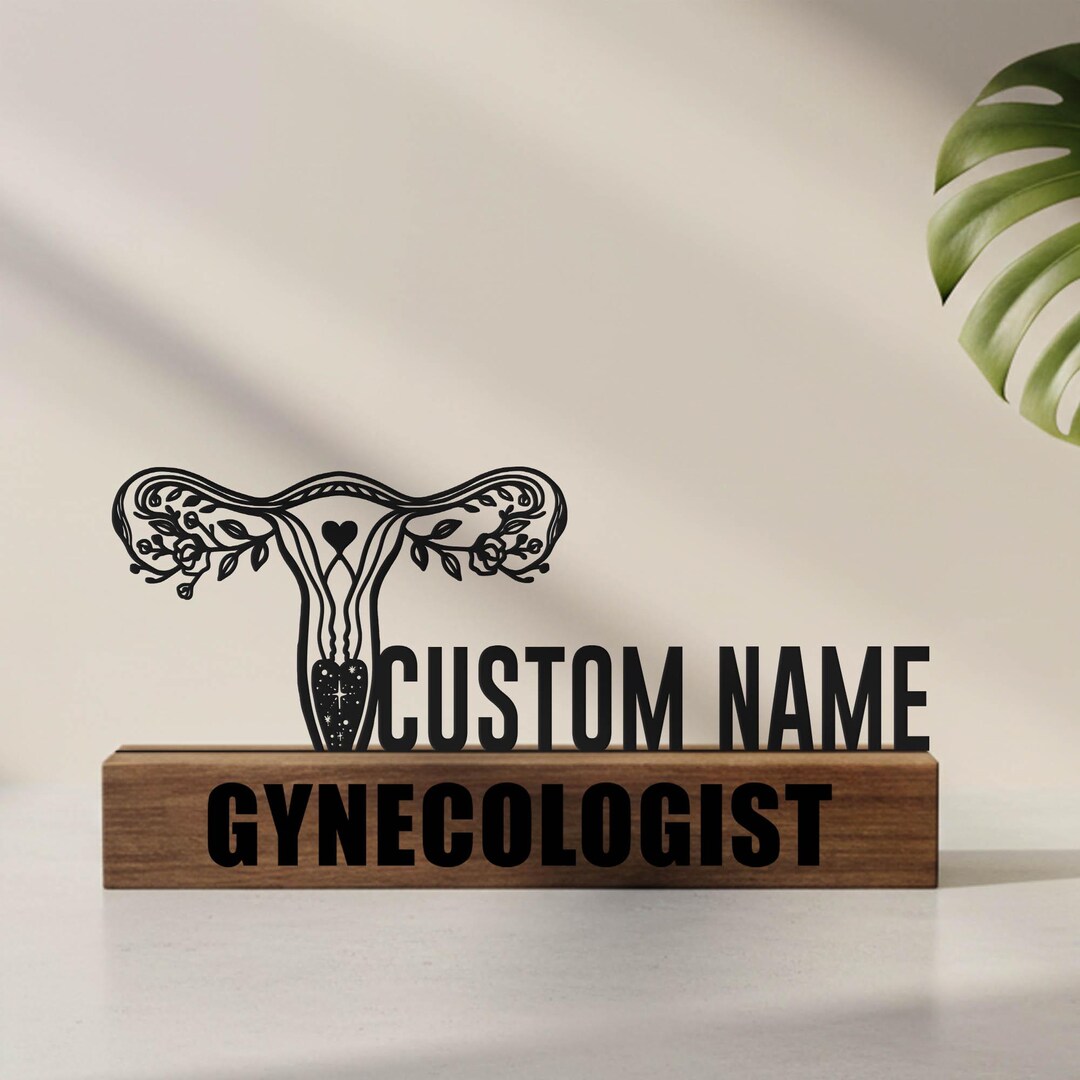 Custom Gynecologist Desk Name Plate Wedge Personalized Metal Wooden ...