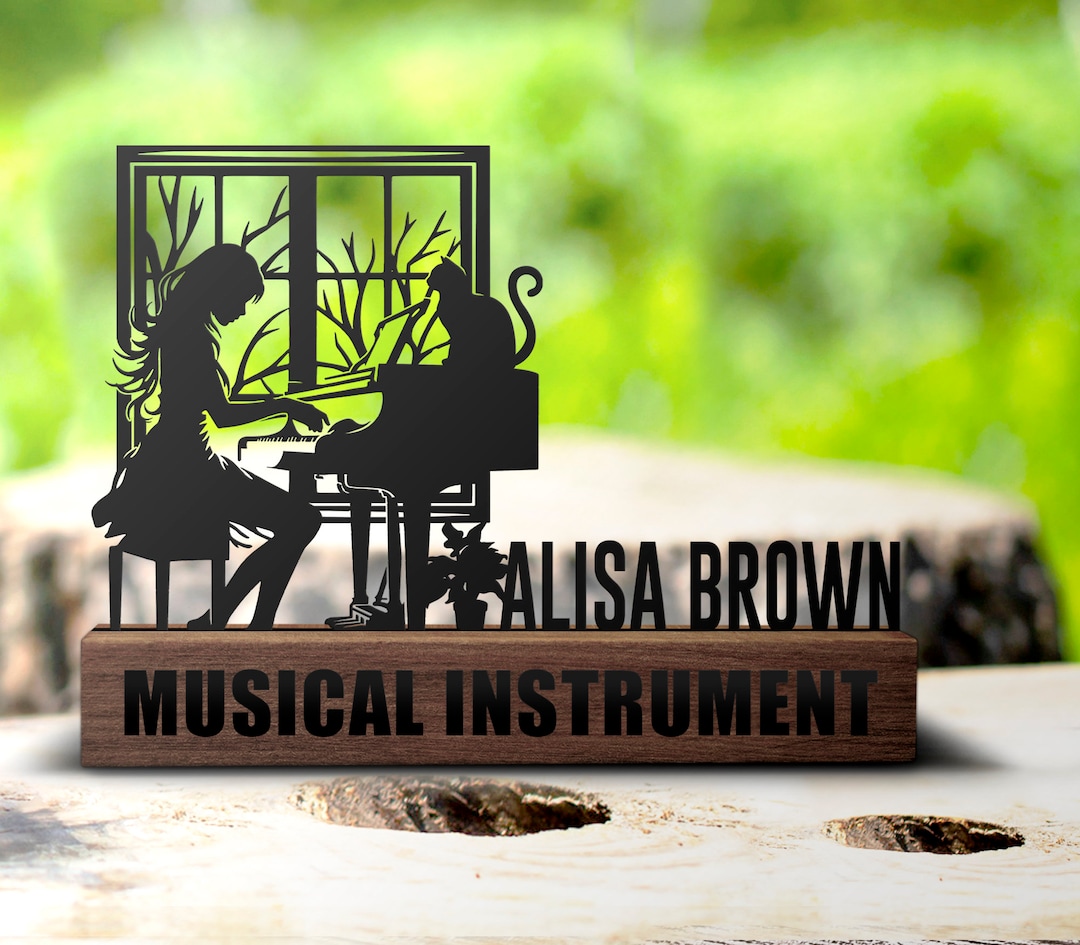 Custom Piano Musical Instrument Desk Name Plate Wedge Personalized ...