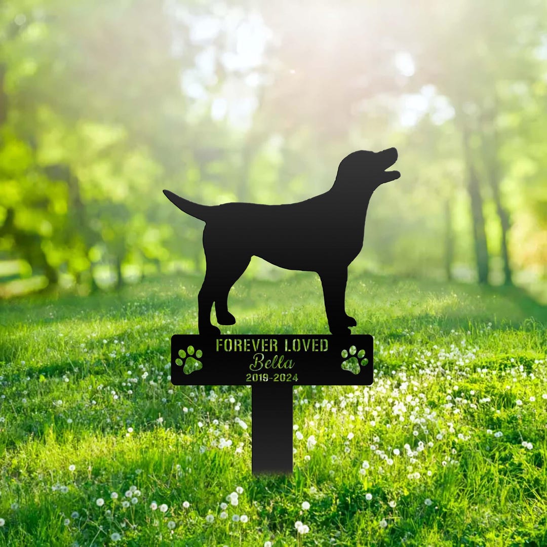 Custom Labrador Retriever Dog Metal Memorial Garden Stake Personalized ...