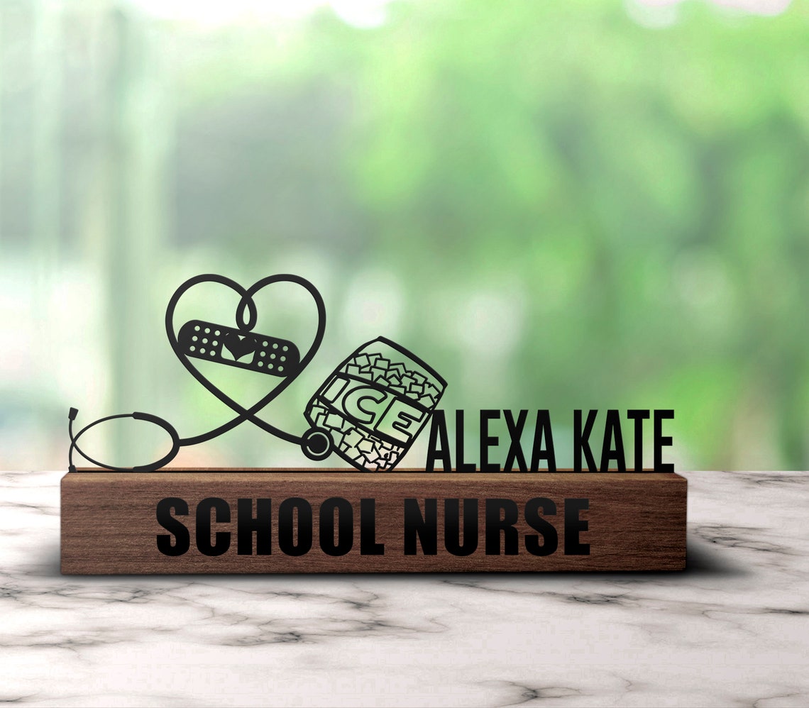Custom School Nurse Desk Name Plate Wedge Personalized Student - Etsy