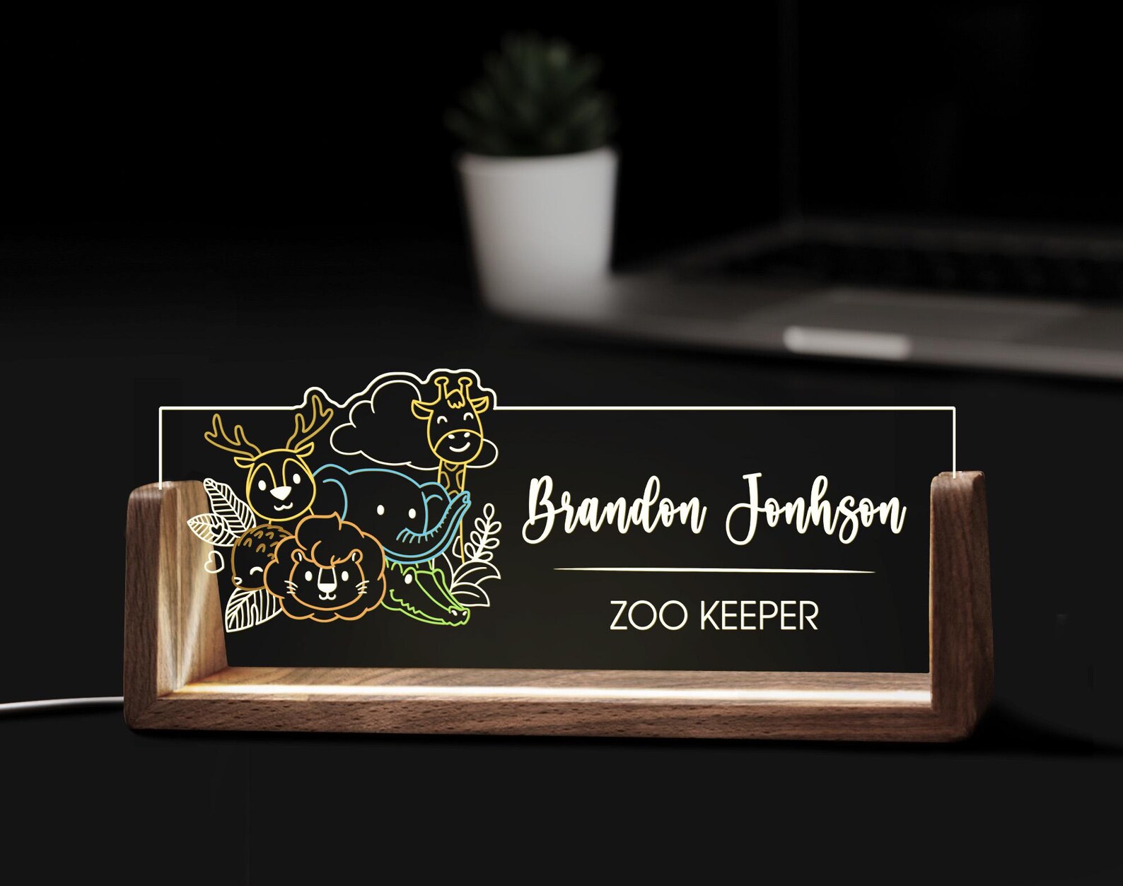 Custom Zoo Keeper Desk Name Plate Personalized Zoo Supervisor Worker ...
