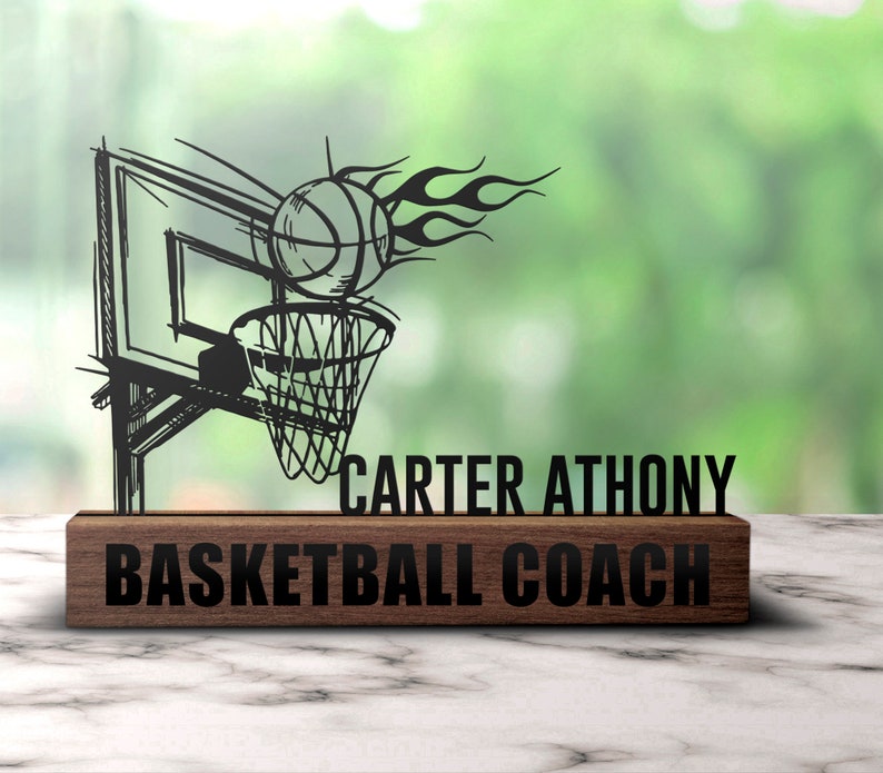Custom Basketball Coach Desk Name Plate Wedge Personalized - Etsy