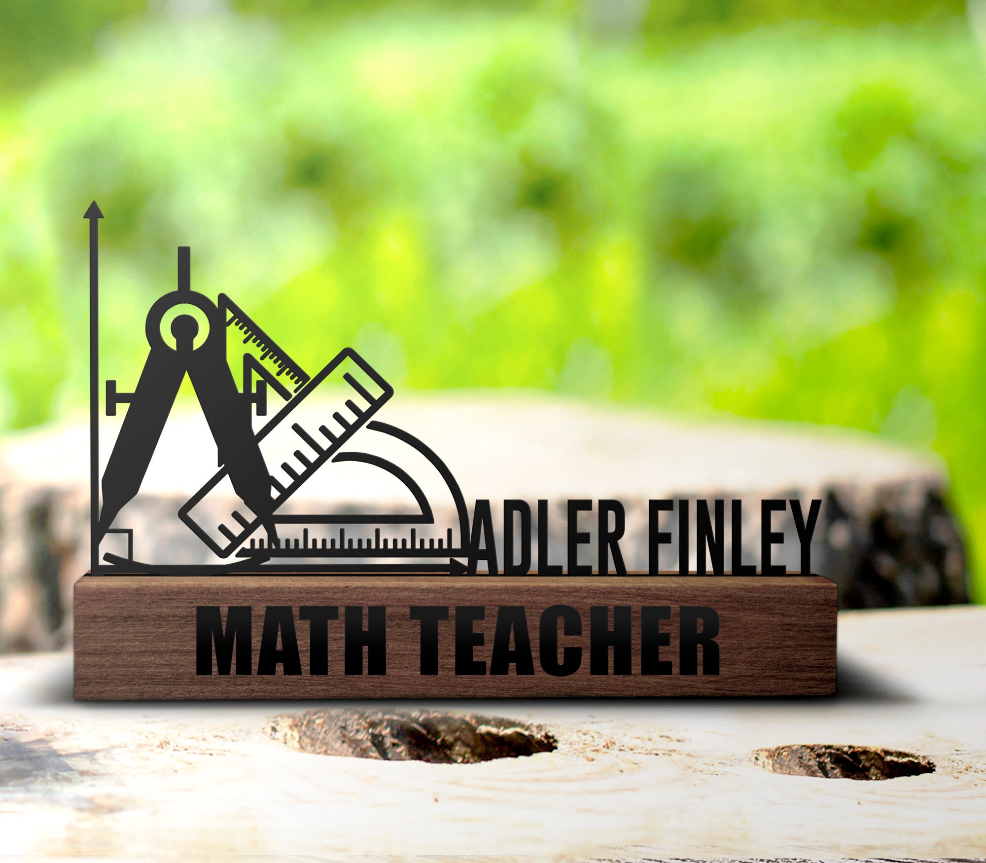 Custom Math Teacher Desk Name Plate Wedge Personalized Gifts - Etsy