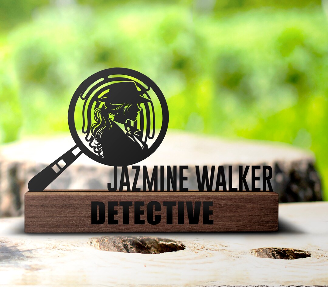 Custom Detective Desk Name Plate Wedge Personalized Investigator ...