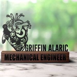Custom Mechanic Desk Name Plate Wedge Personalized Mechanic Gift ...
