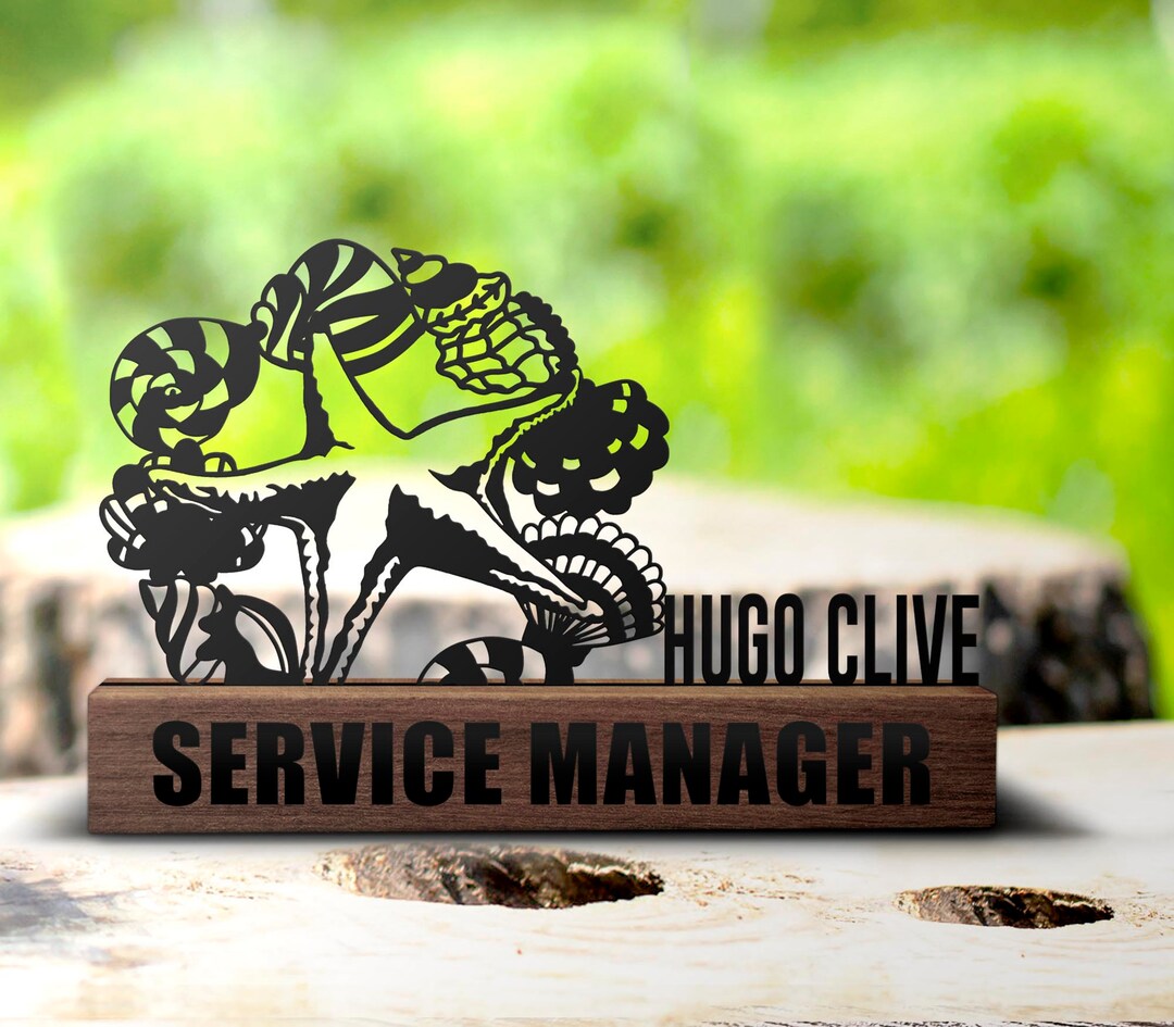 Custom Starfish Desk Name Plate Wedge, Personalized Nameplate Sea ...