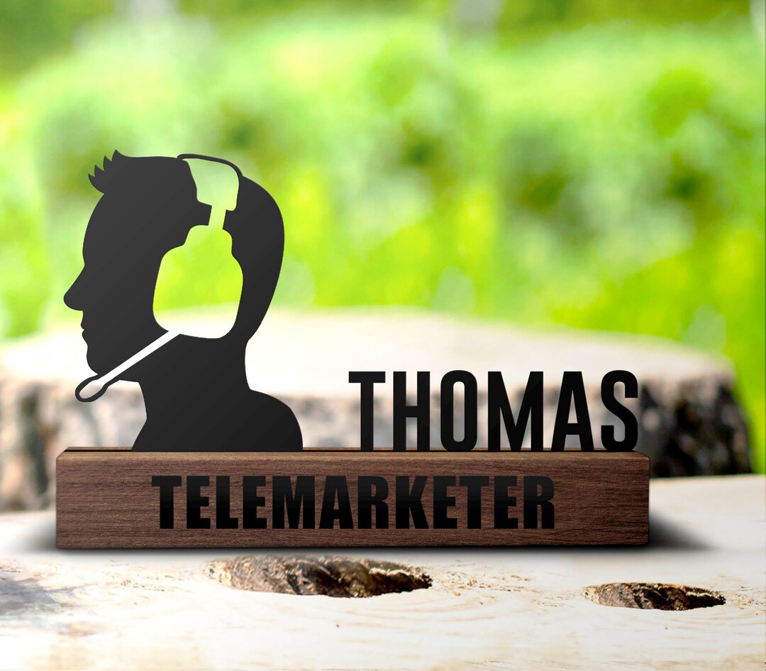 Custom Telemarketer Desk Name Plate Wedge Personalized Telesales ...