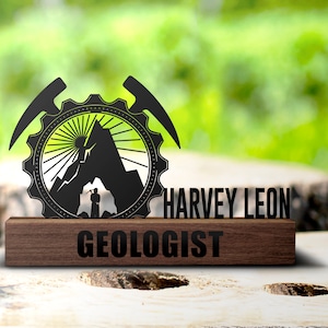 Custom Geologist Desk Name Plate Wedge Personalized Geology Nameplate ...