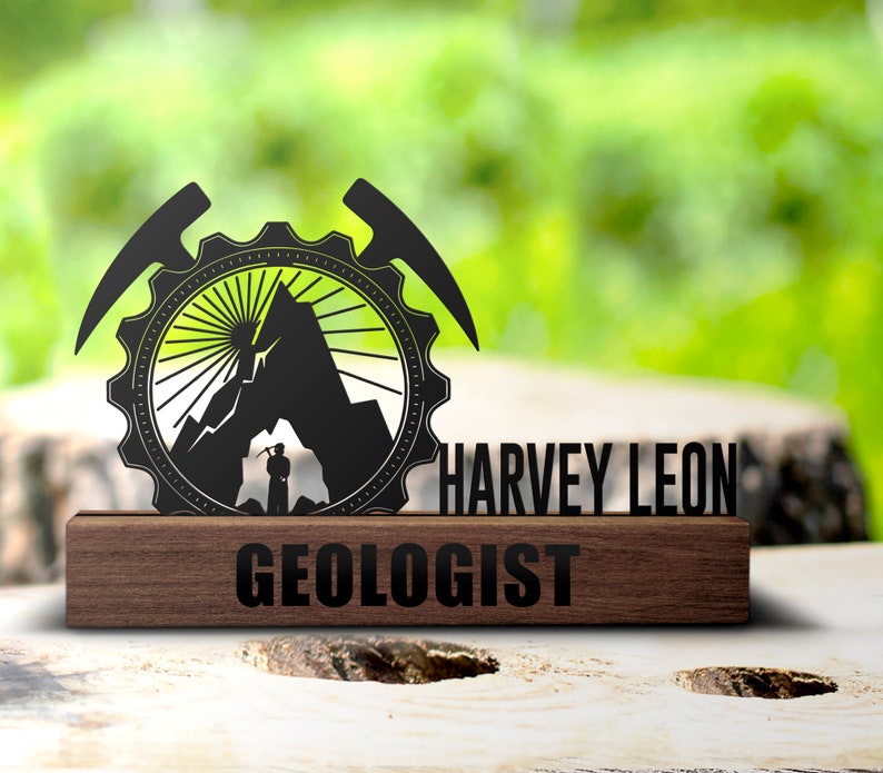 Custom Geologist Desk Name Plate Wedge Personalized Geology Nameplate ...