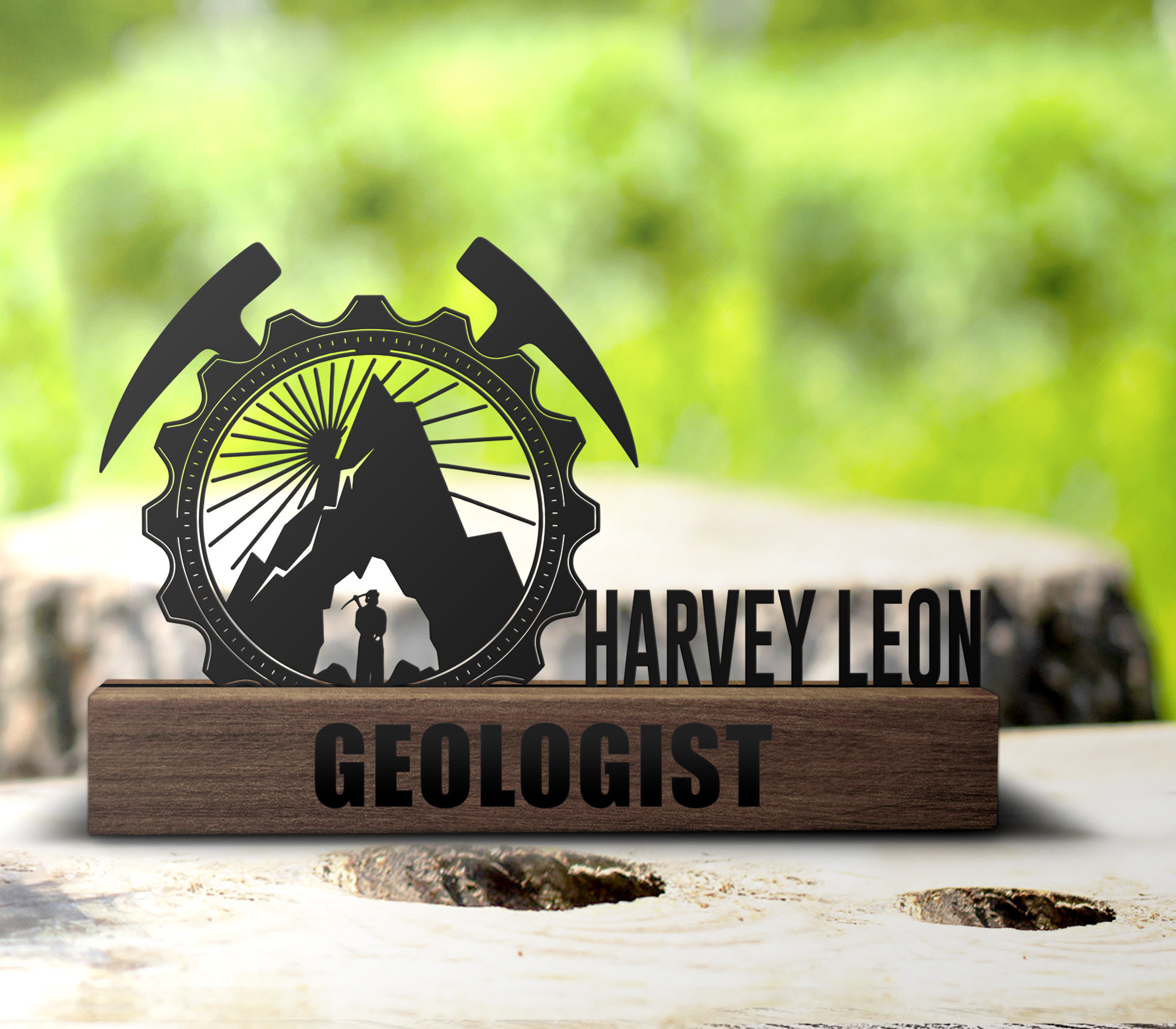 Custom Geologist Desk Name Plate Wedge Personalized Geology Nameplate ...