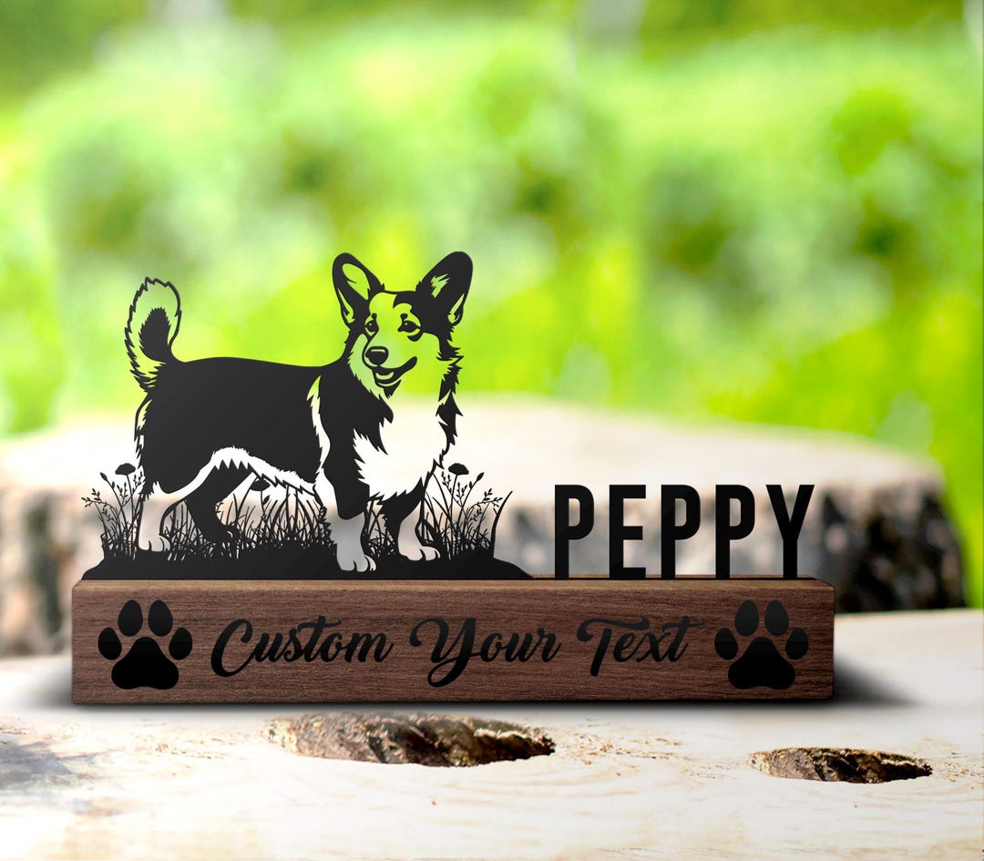 Custom Pembroke Welsh Corgi Dog Desk Name Plate Wedge Personalized Dog ...
