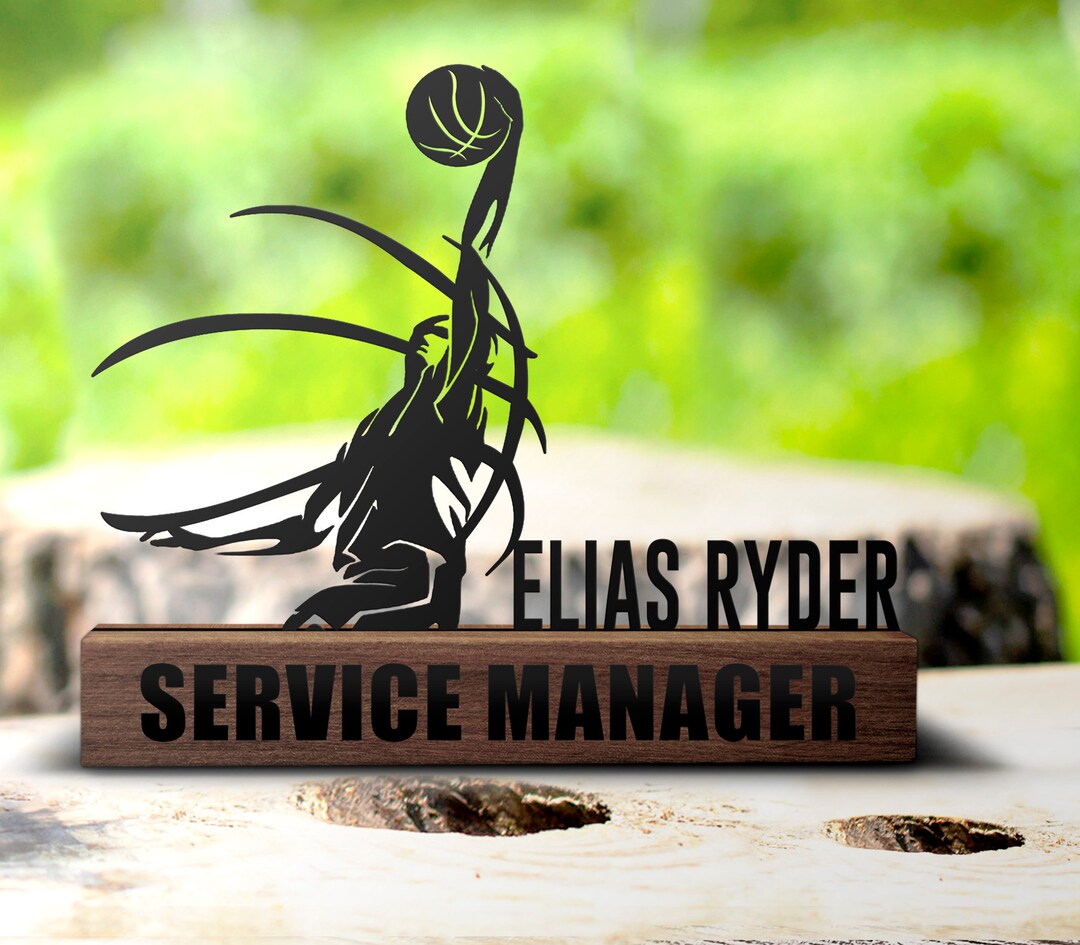 Custom Basketball Desk Name Plate Wedge Personalized Player Basketball ...