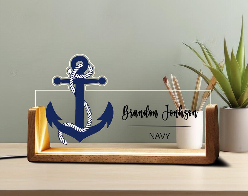 Custom Navy Sailor Desk Name Plate Personalized Mariner Military ...