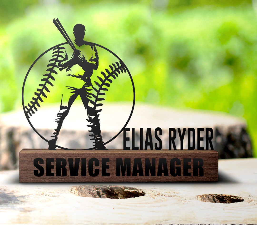 Custom Baseball Desk Name Plate Wedge Personalized Softball Player Name ...