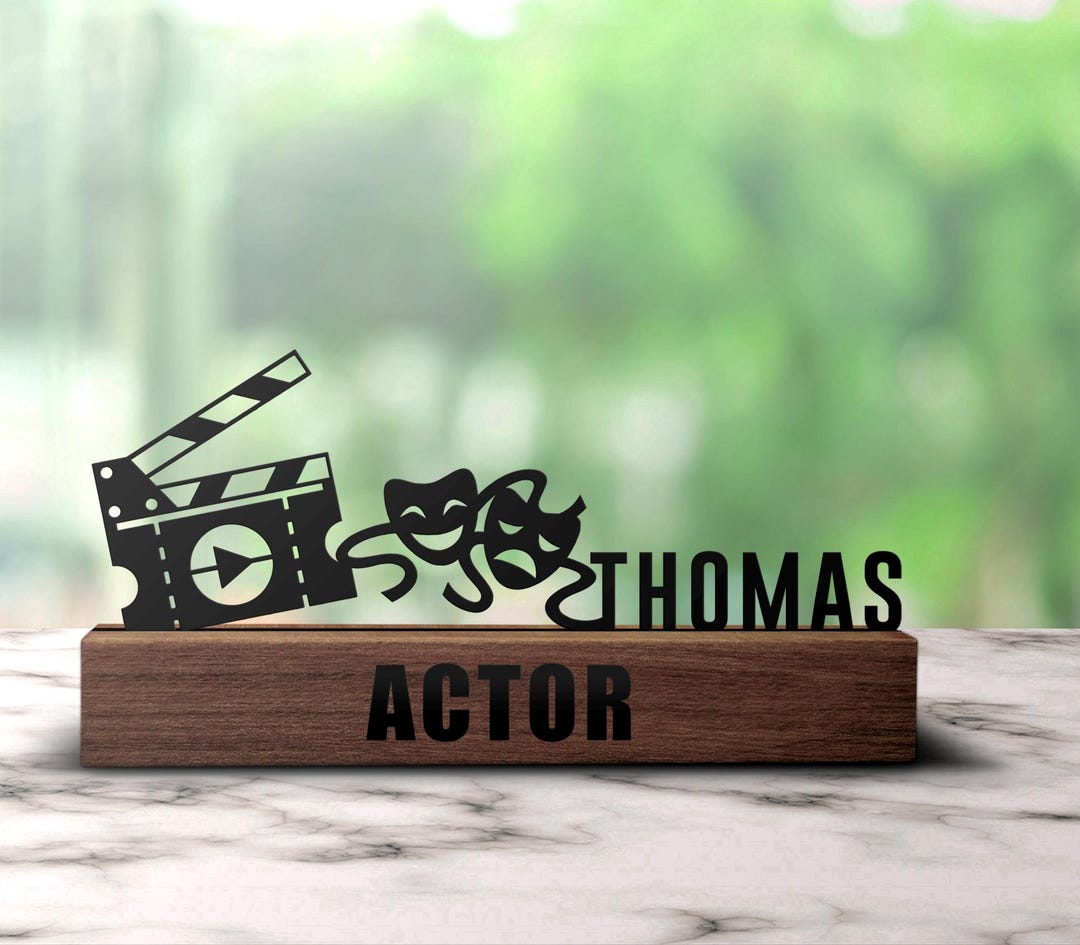 Custom Actor Desk Name Plate Wedge Personalized Actress Nameplate ...