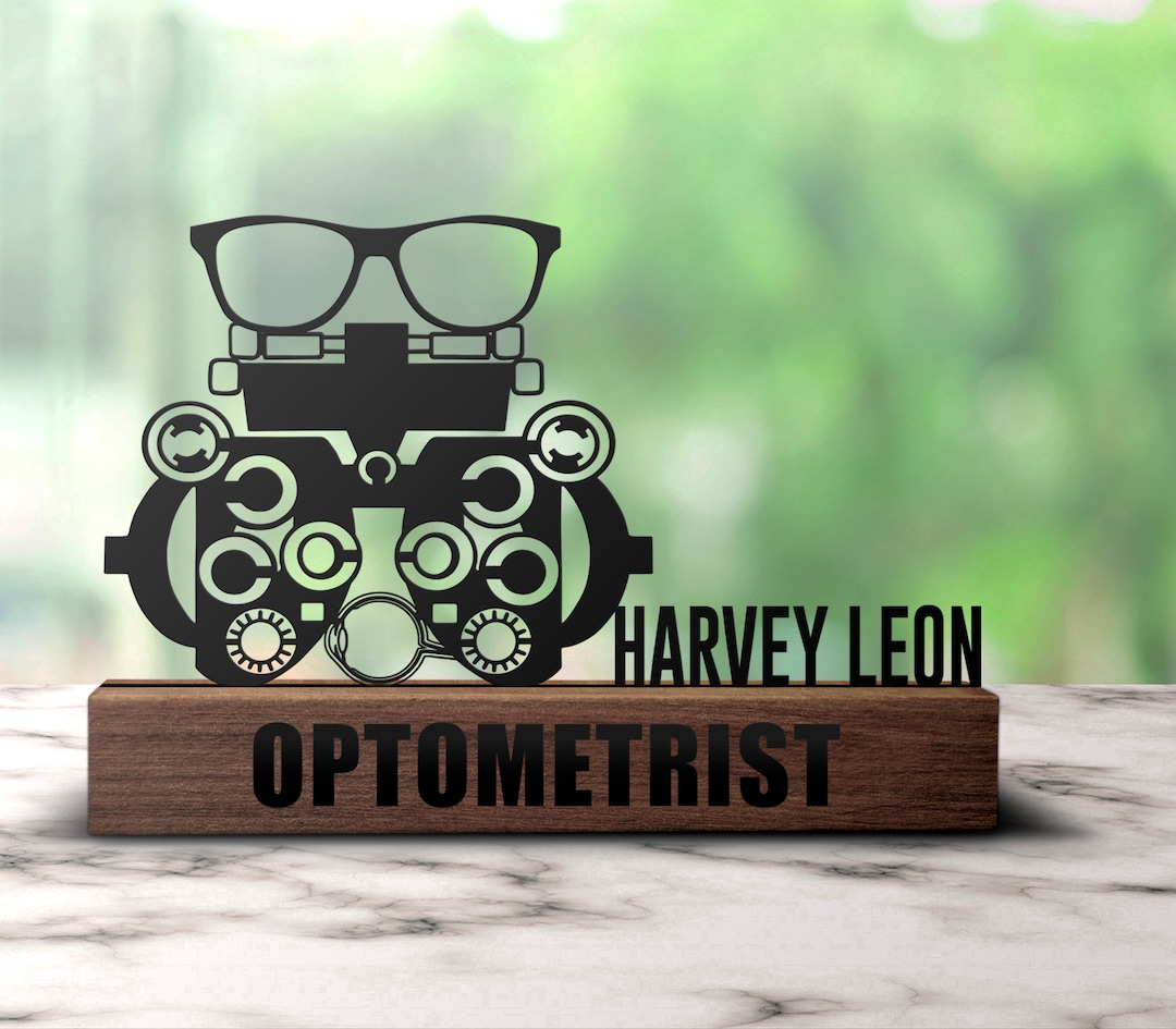 Custom Optometry Gift Desk Name Plate Wedge Personalized Optometrist ...