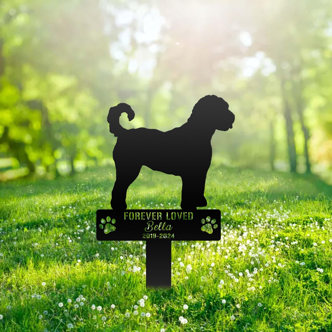 Custom Goldendoodle Metal Memorial Garden Stake Personalized Golden ...