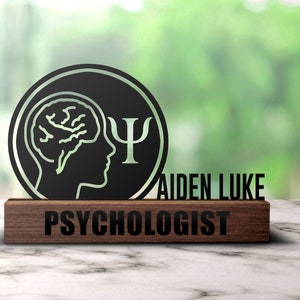 Custom Psychologist Desk Name Plate Wedge Personalized Psychology ...