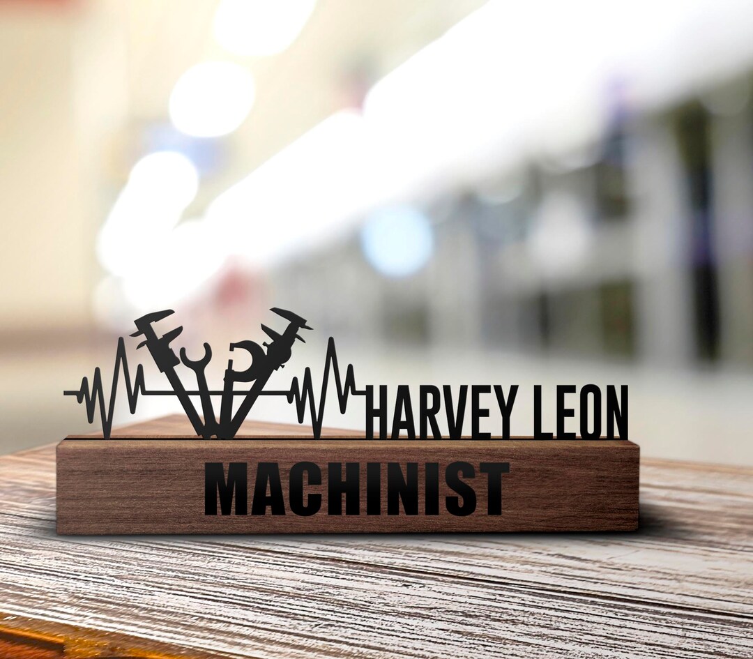 Custom Machinist Desk Name Plate Wedge, Personalized Machine Repairman ...