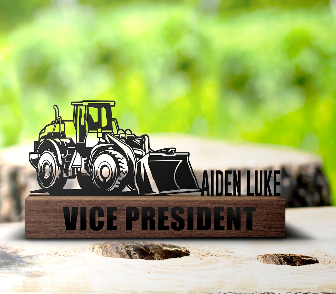 Custom Bulldozer Driver Desk Name Plate Wedge Personalized Construction ...