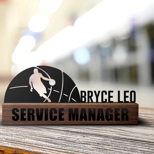 Custom Man Basketball Desk Name Plate Wedge Personalized Player ...
