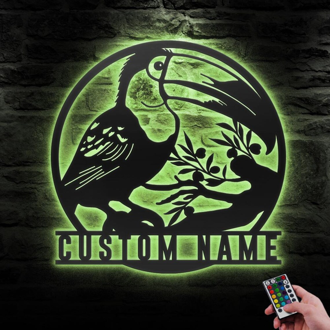 Custom Toucan Bird Metal Wall Art LED Light Personalized Bird Lover ...