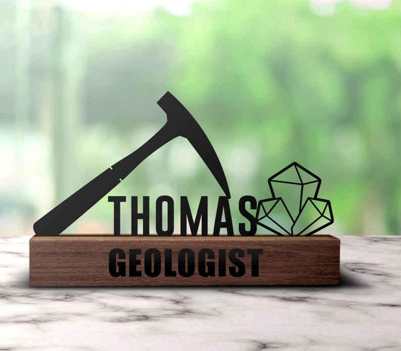 Custom Geologist Desk Name Plate Wedge Personalized Geology Nameplate ...