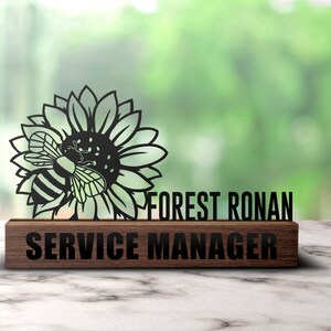 Custom Bee Desk Name Plate Wedge, Personalized Honeybee Nameplate ...