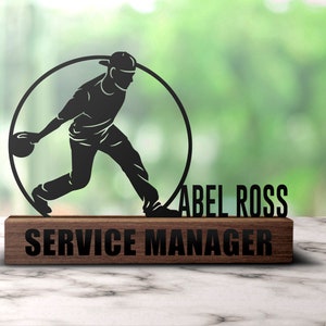 Custom Bowling Ball Desk Name Plate Wedge, Personalized Bowling ...